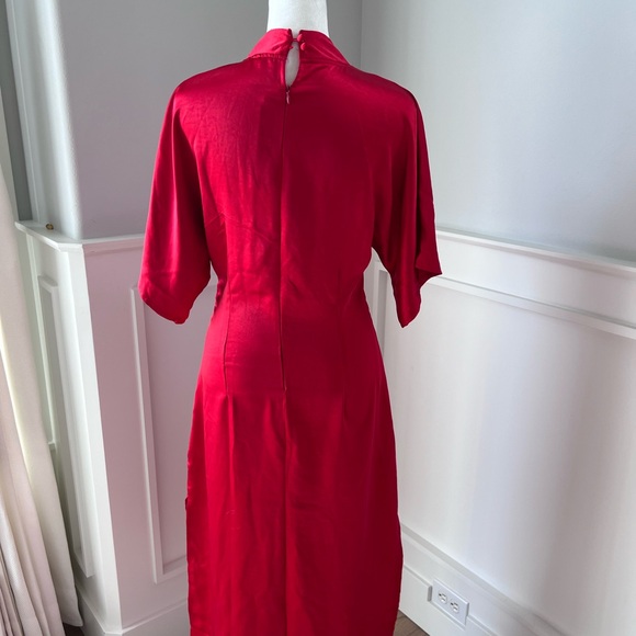 Nasty Gal | Dresses | Nasty Gal Red Fine Satin Midi Dress Size 4 | Poshmark